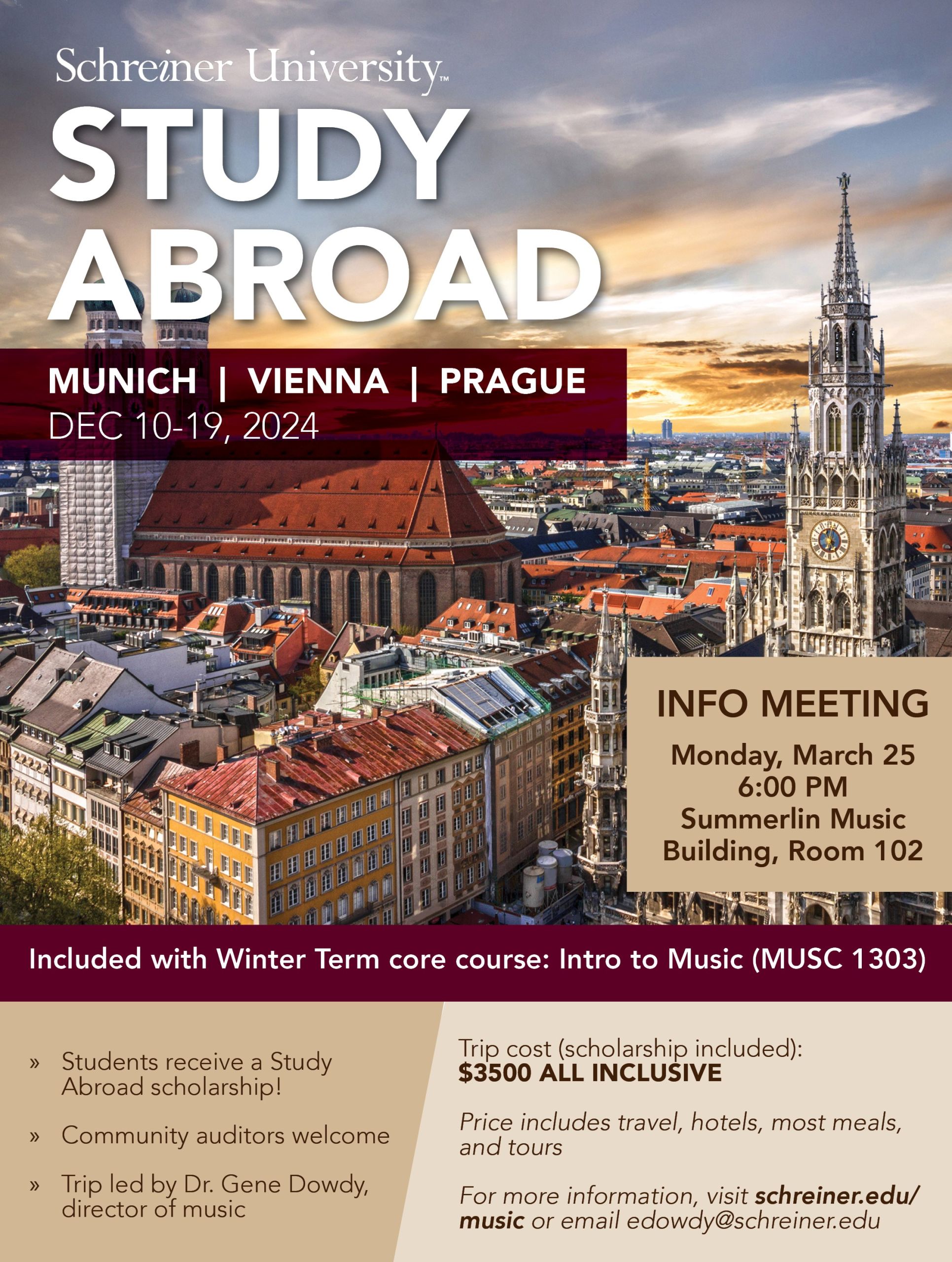Study Abroad – MUNICH | VIENNA | PRAGUE - Schreiner University